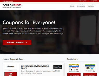 Responsive Coupon Theme for WordPress - Colobert Red