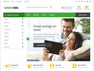 GreenBid Auction Theme for WordPress
