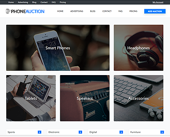 Smart Phone Auction Website Design - Start your own auction website.